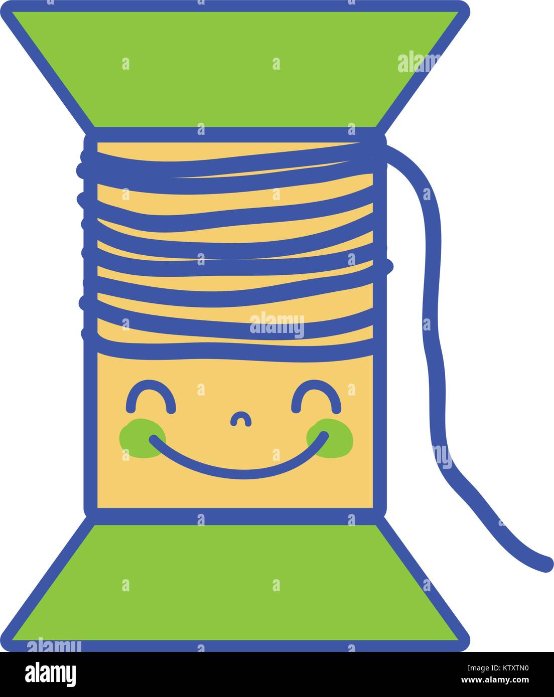 line color kawaii cute happy thread object Stock Vector Image & Art - Alamy