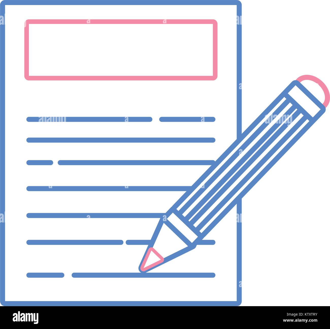 silhouette paper document with pencil tool design Stock Vector Image ...