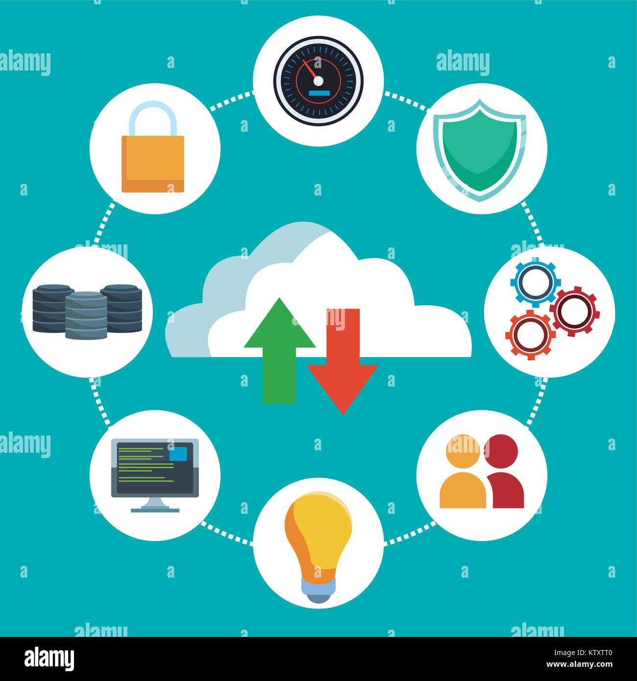Data center technology round icons Stock Vector Image & Art - Alamy