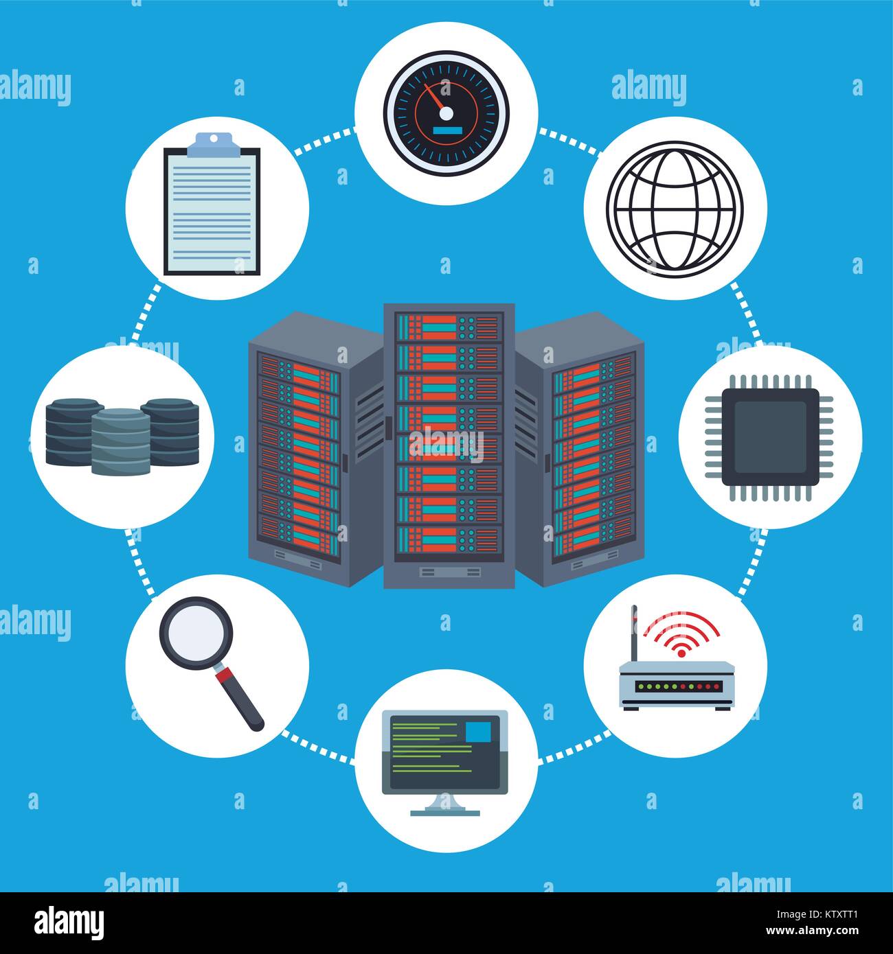 Data center technology icons Stock Vector Image & Art - Alamy