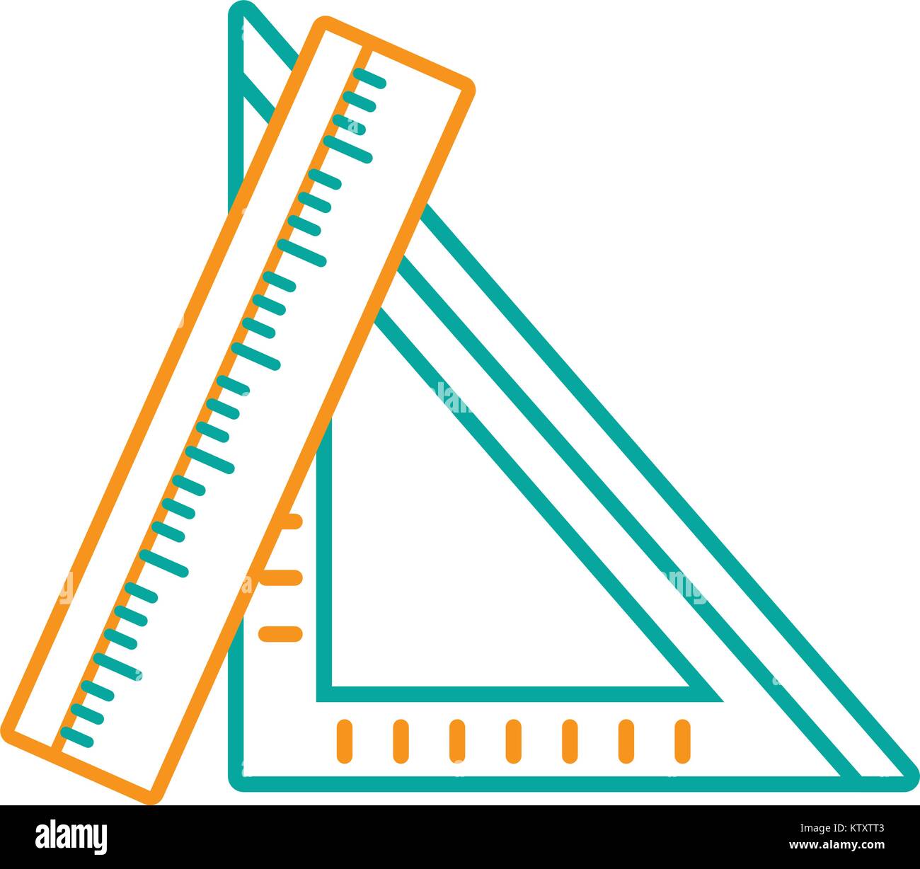 silhouette rulers school utensils to education and learn Stock Vector ...