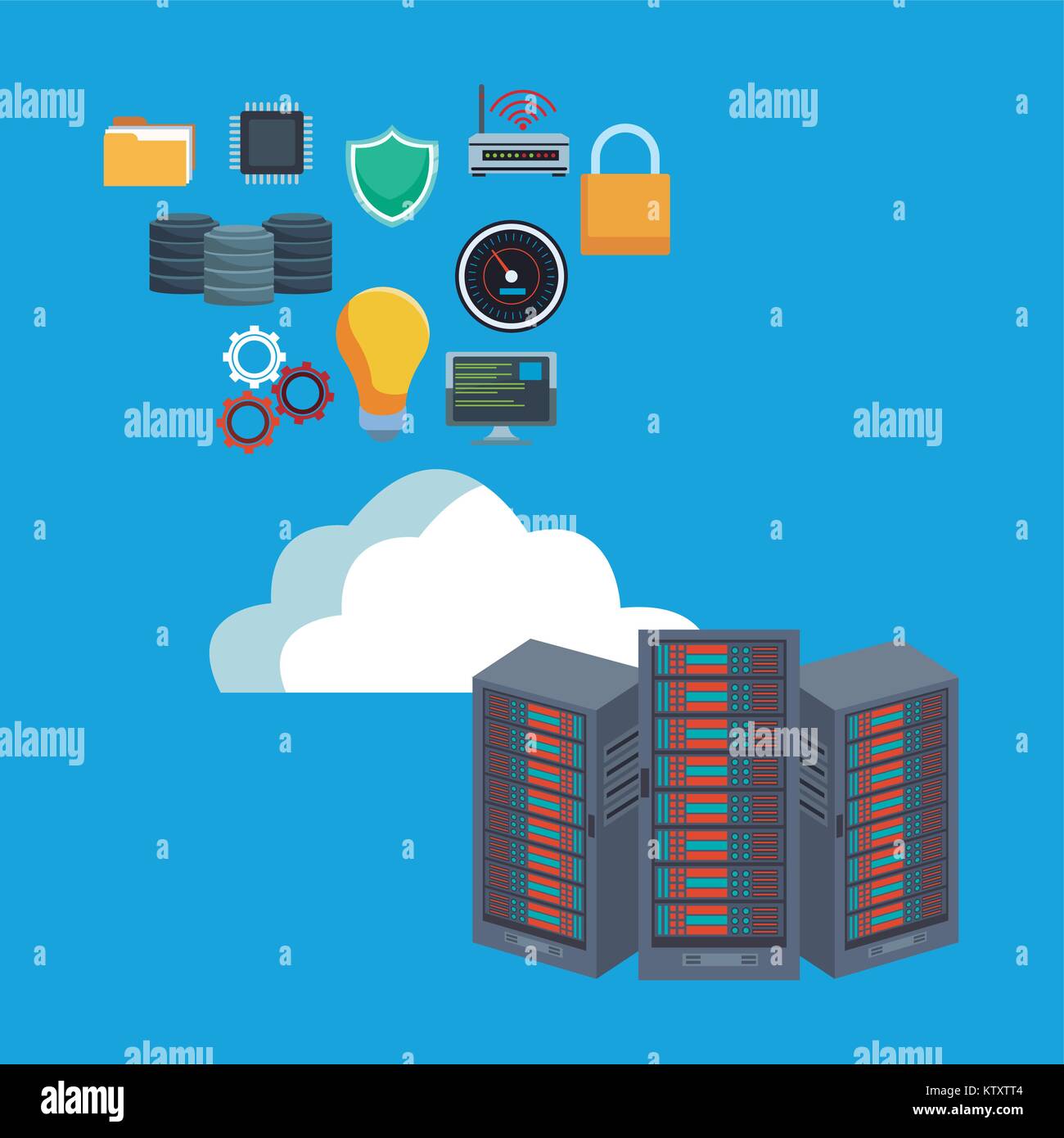 Data center technology icons Stock Vector Image & Art - Alamy