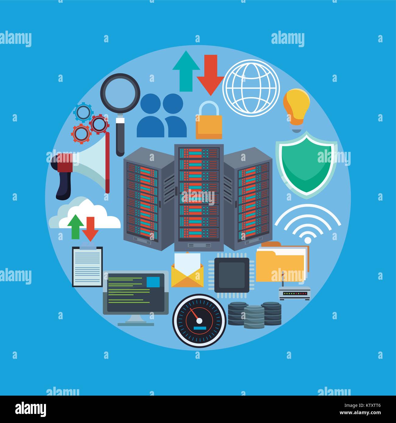 Data center technology icons Stock Vector Image & Art - Alamy