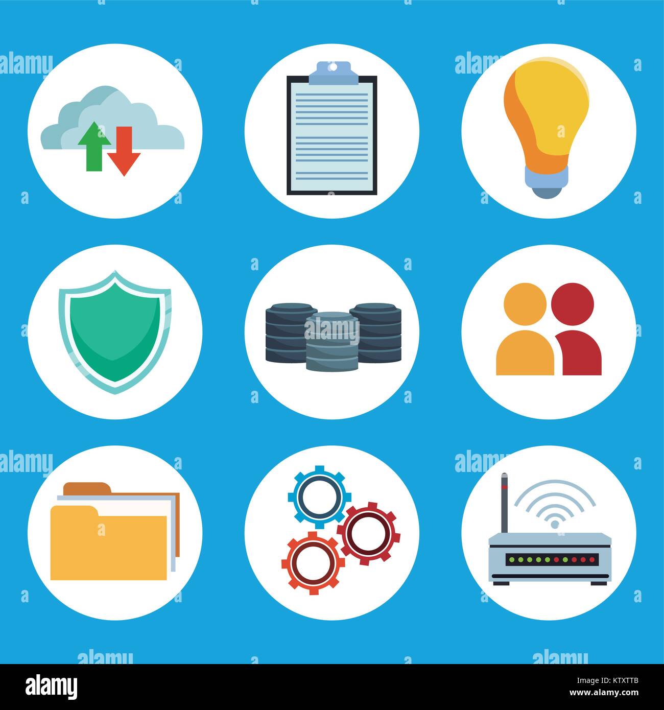 Data center technology round icons Stock Vector Image & Art - Alamy