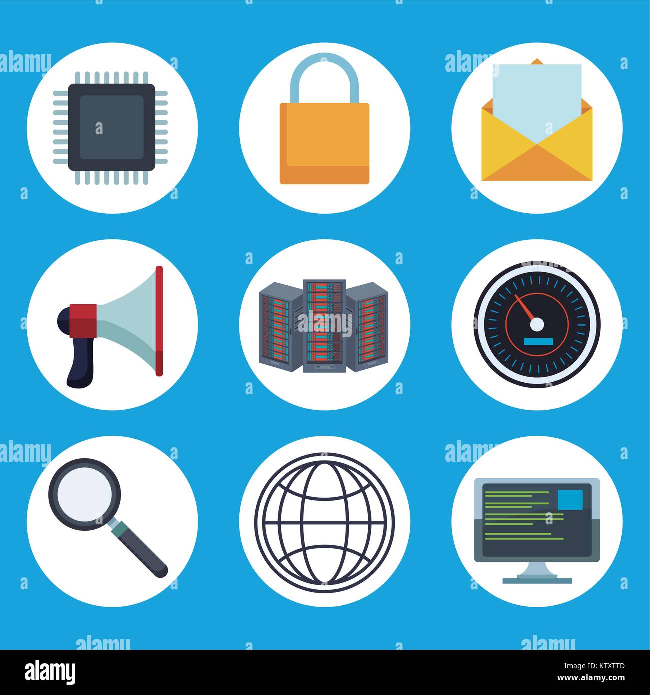 Data center technology round icons Stock Vector Image & Art - Alamy