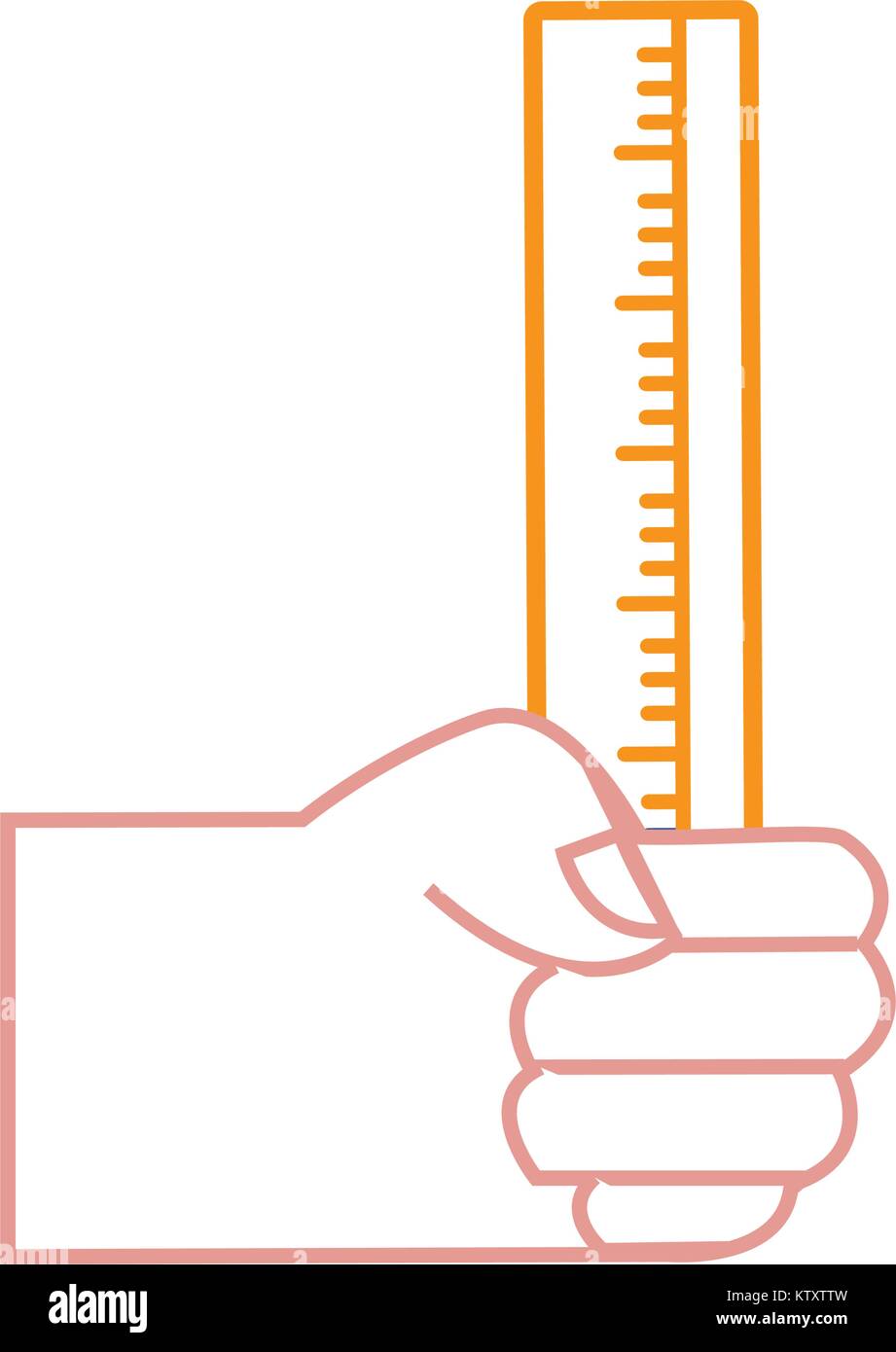 silhouette hand with ruler school utensil design Stock Vector Image ...
