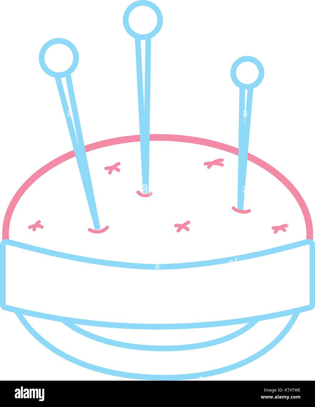 silhouette pin and pincushion sewing tool object Stock Vector Image ...