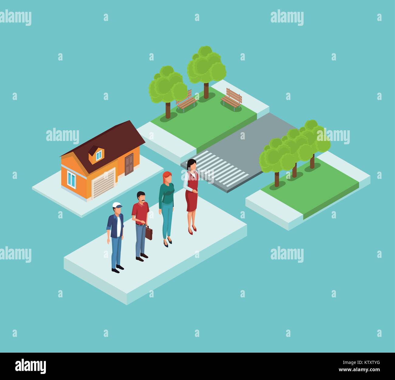 Isometric people in park Stock Vector Image & Art - Alamy