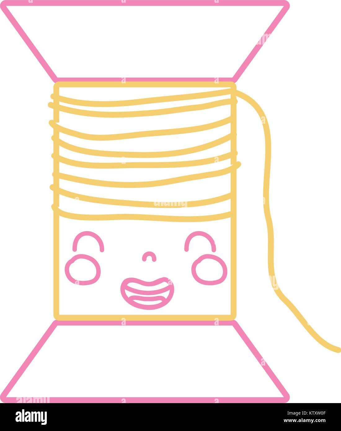 silhouette kawaii cute smile thread object Stock Vector Image & Art - Alamy