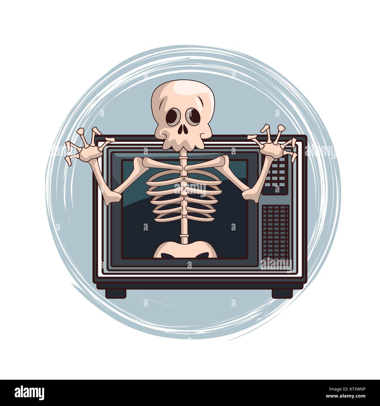 Skull videogame character cartoon on tv Stock Vector Image & Art - Alamy
