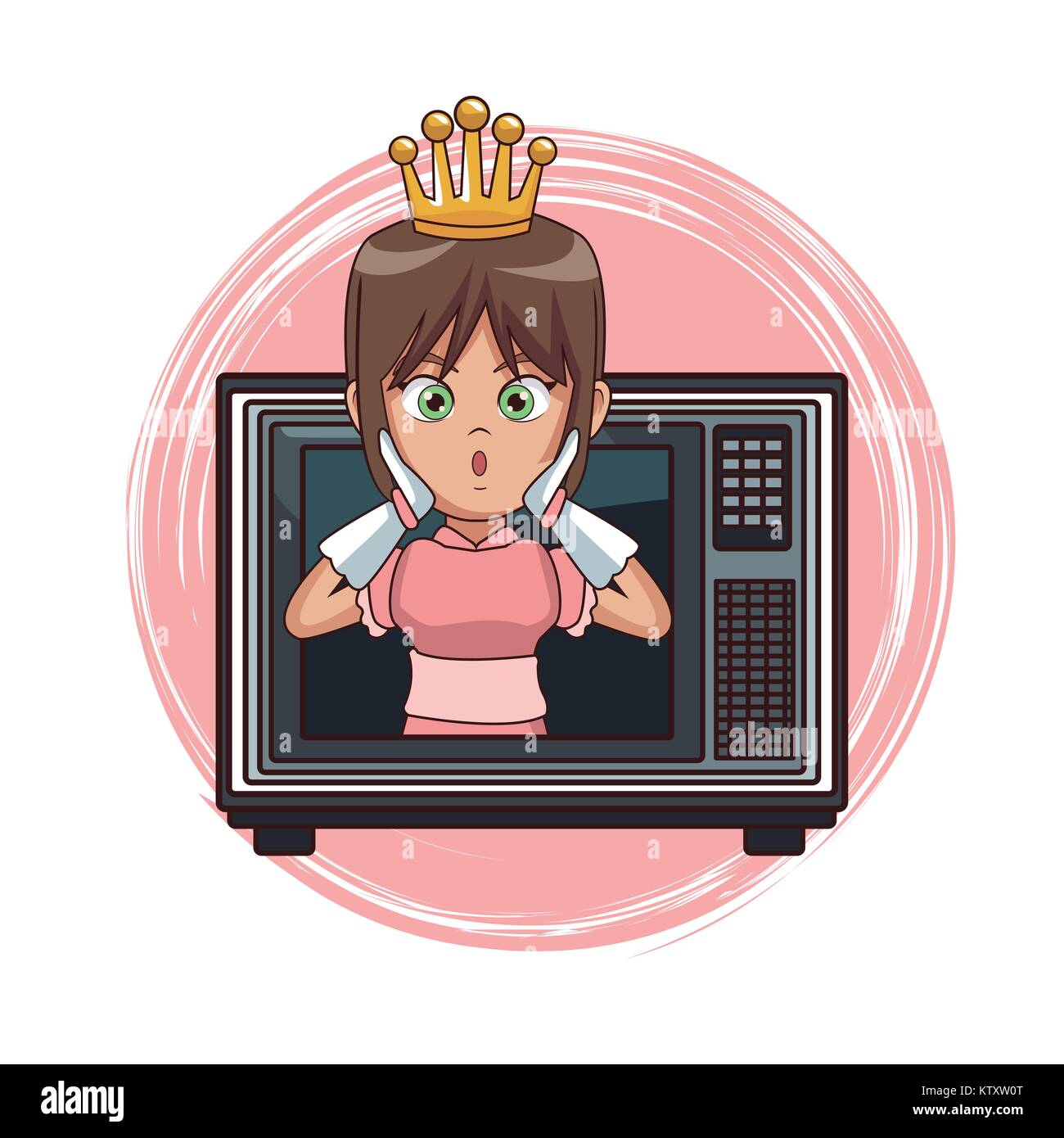 Princess videogame character cartoon on tv Stock Vector Image & Art - Alamy