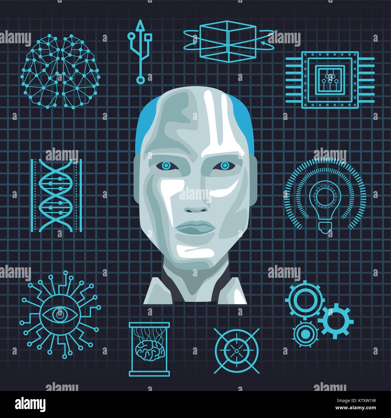 Robot Artificial Intelligence Stock Vector Image And Art Alamy