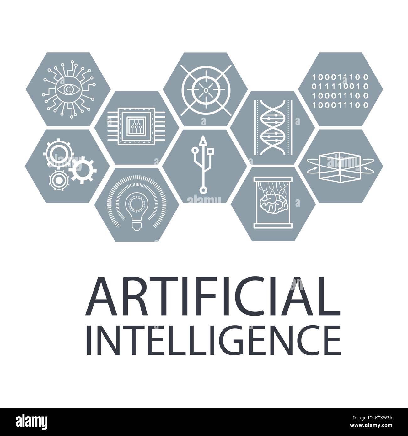 Artificial intelligence modern icons Cut Out Stock Images & Pictures ...