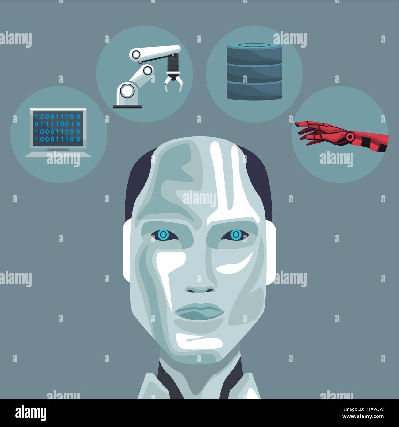 Robot Artificial Intelligence Stock Vector Image And Art Alamy