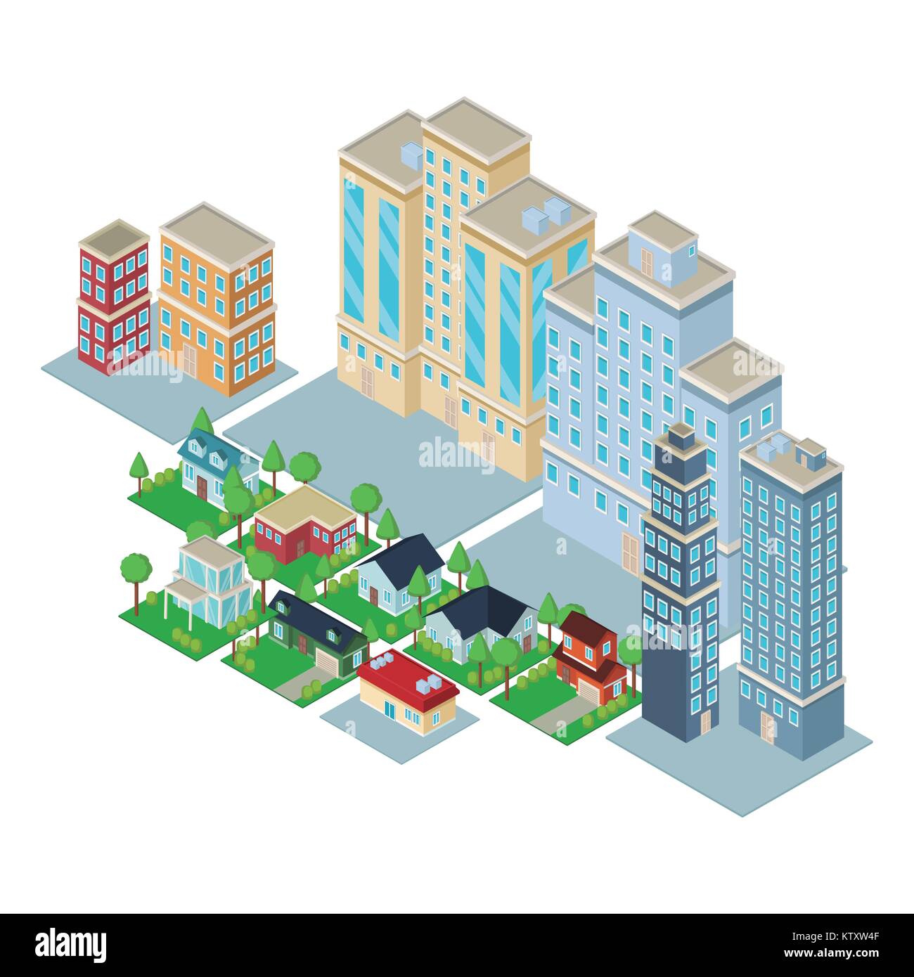 Isometric city 3d Stock Vector Image & Art - Alamy