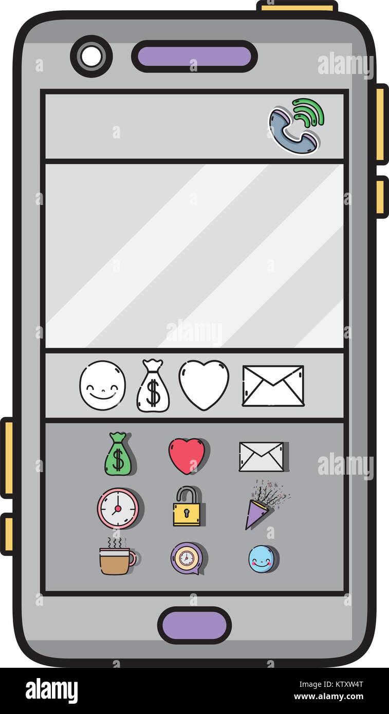 smartphone technology with chat emojis design Stock Vector Image & Art ...