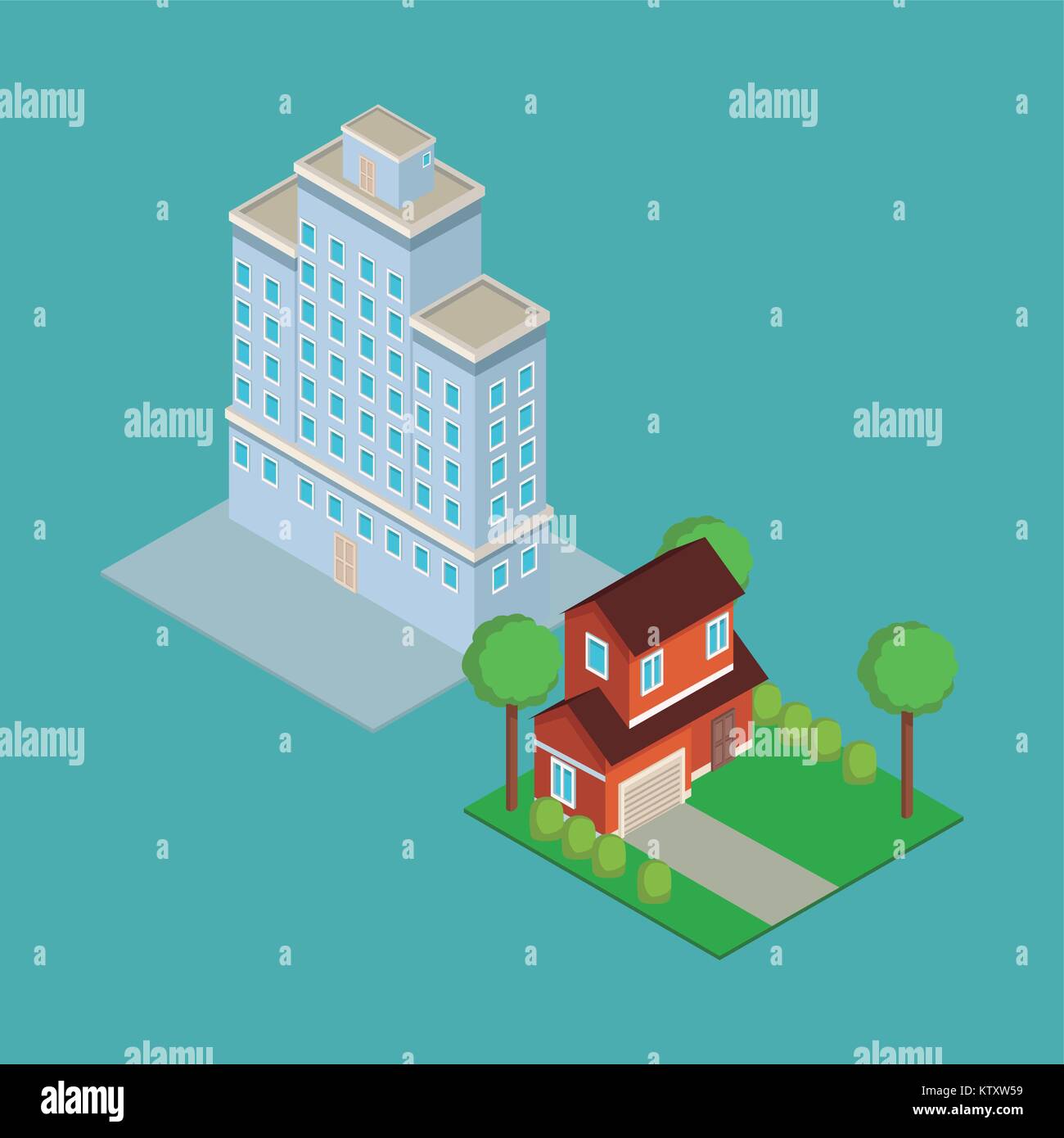 Isometric house 3d Stock Vector Image & Art - Alamy
