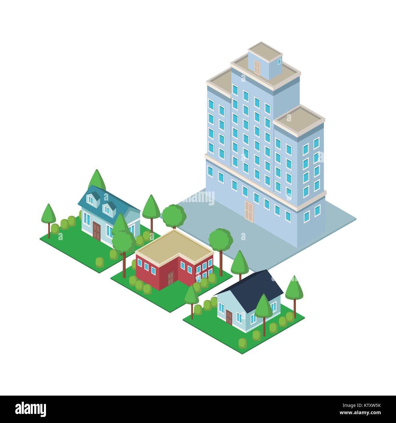 Isometric city 3d Stock Vector Image & Art - Alamy