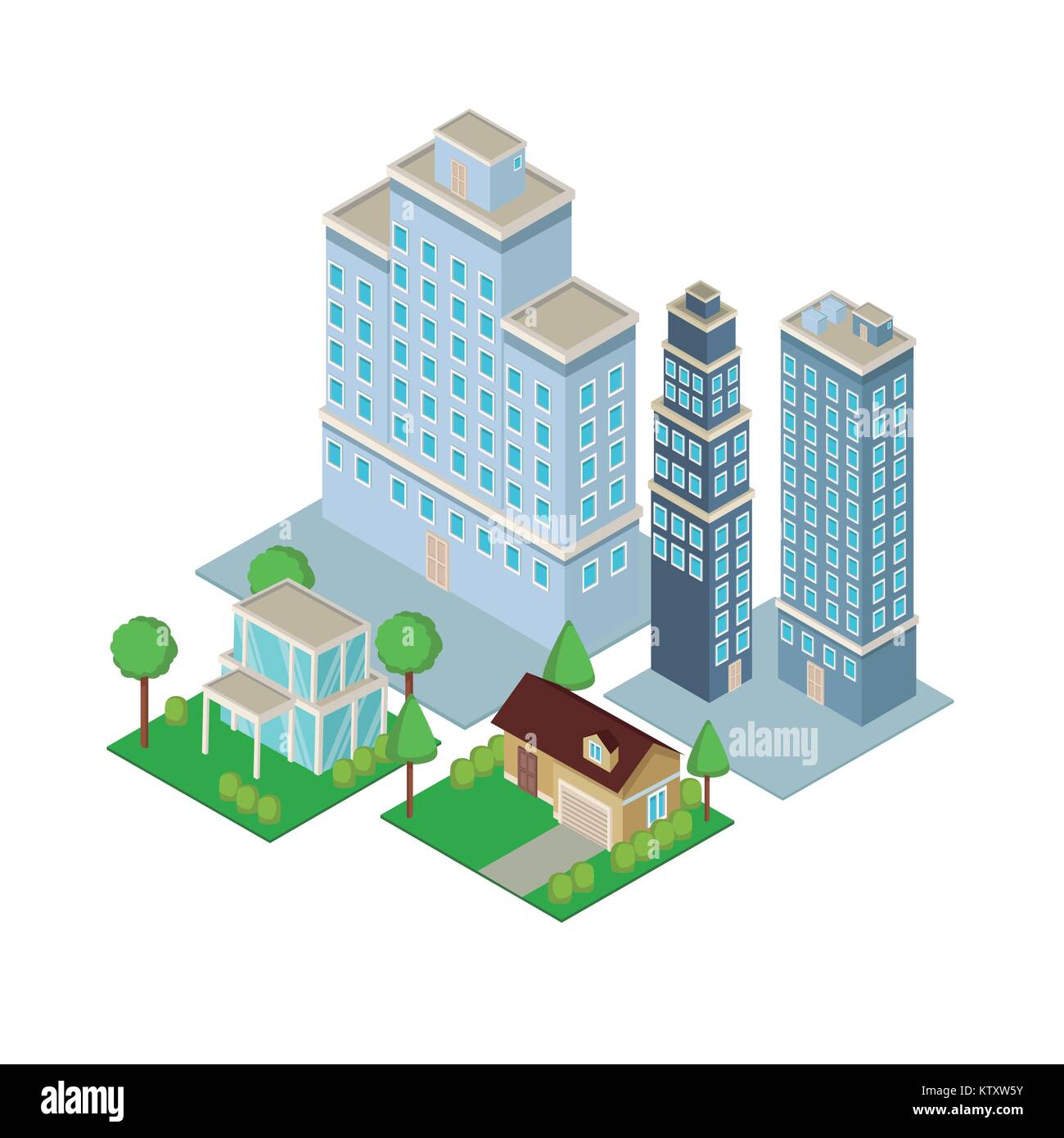 Isometric city 3d Stock Vector Image & Art - Alamy