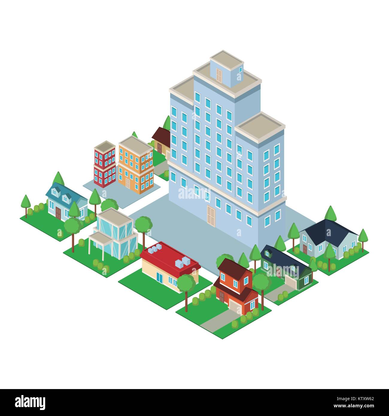Isometric city 3d Stock Vector Image & Art - Alamy
