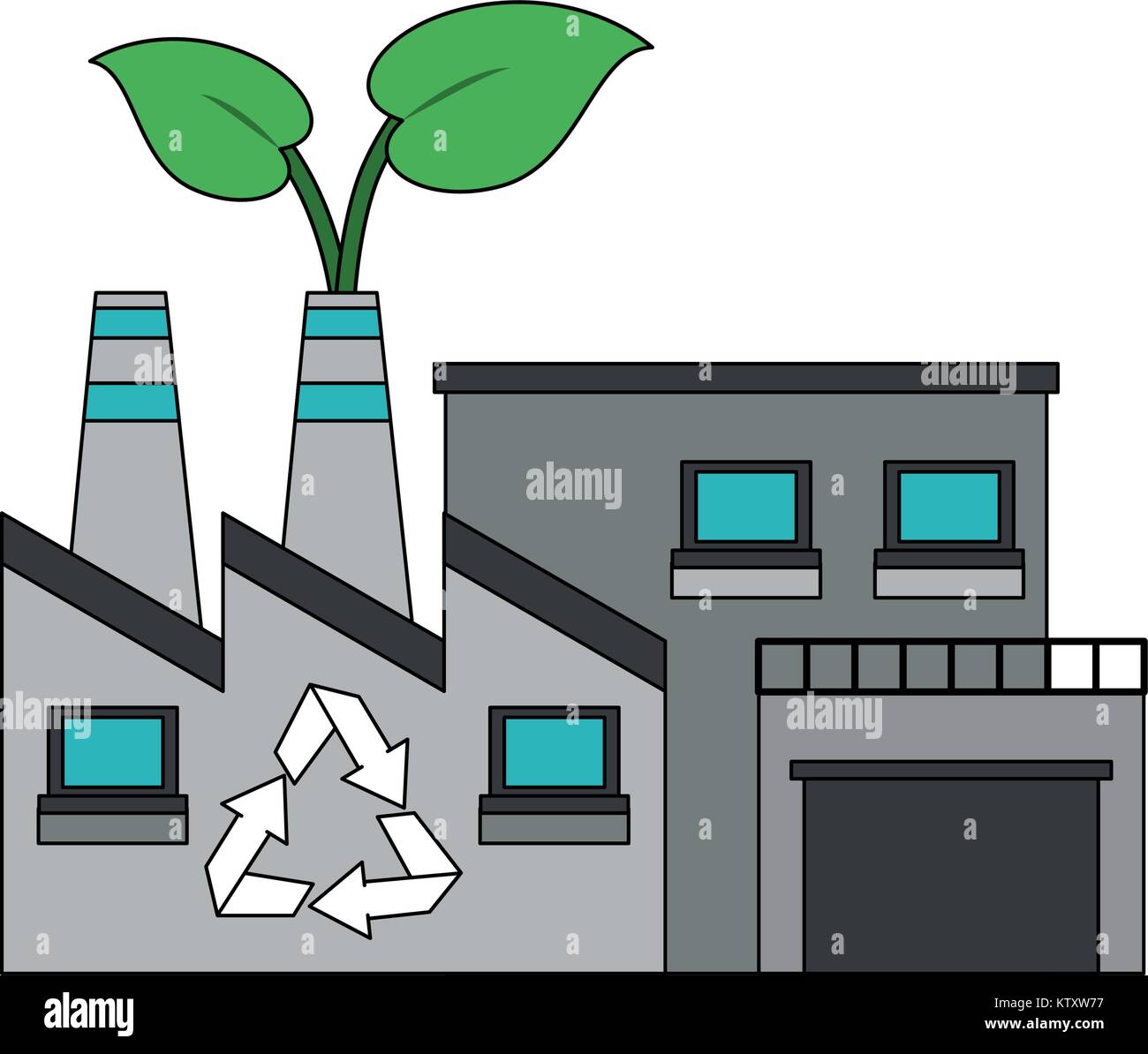 Green factory symbol Stock Vector Image & Art - Alamy