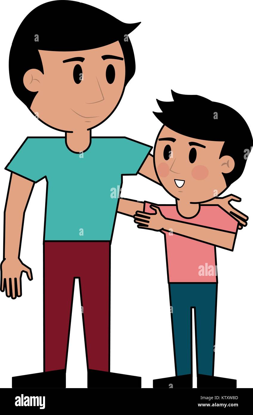 Young man with kid Stock Vector Image & Art - Alamy
