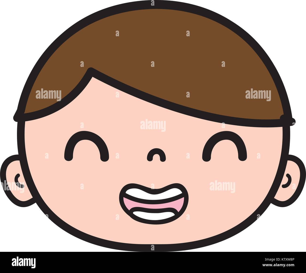 smile avatar boy head with brown hair Stock Vector Image & Art - Alamy