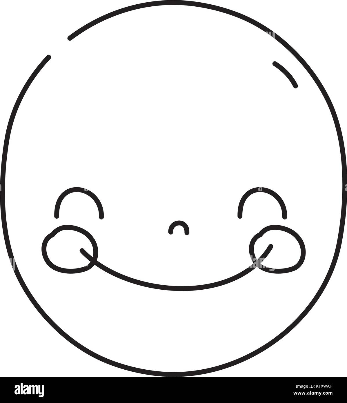 line face cute happy kawaii expression Stock Vector Image & Art - Alamy