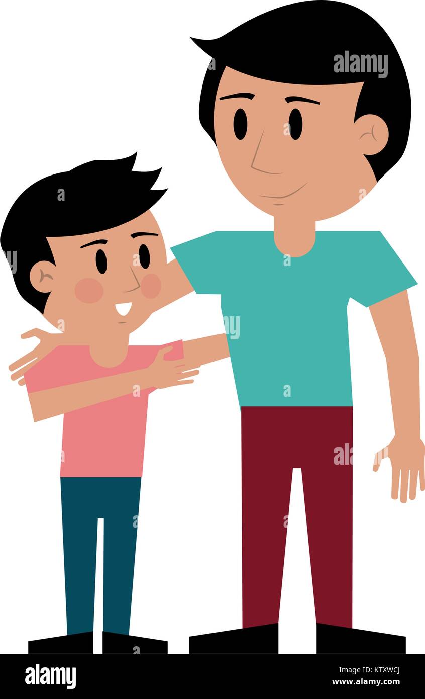 Young man with kid Stock Vector Image & Art - Alamy