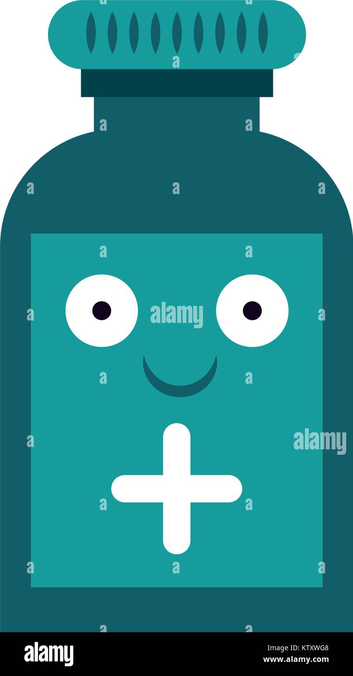 Medicine bottle symbol cartoon smiling cartoon smiling Stock Vector ...