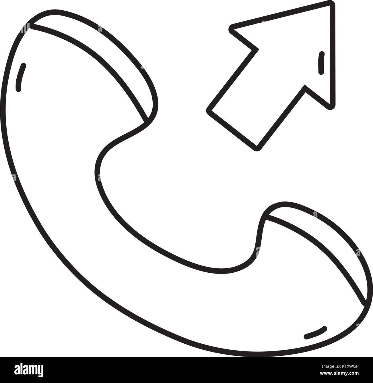 line phone call received sign telephone icon Stock Vector Image & Art ...