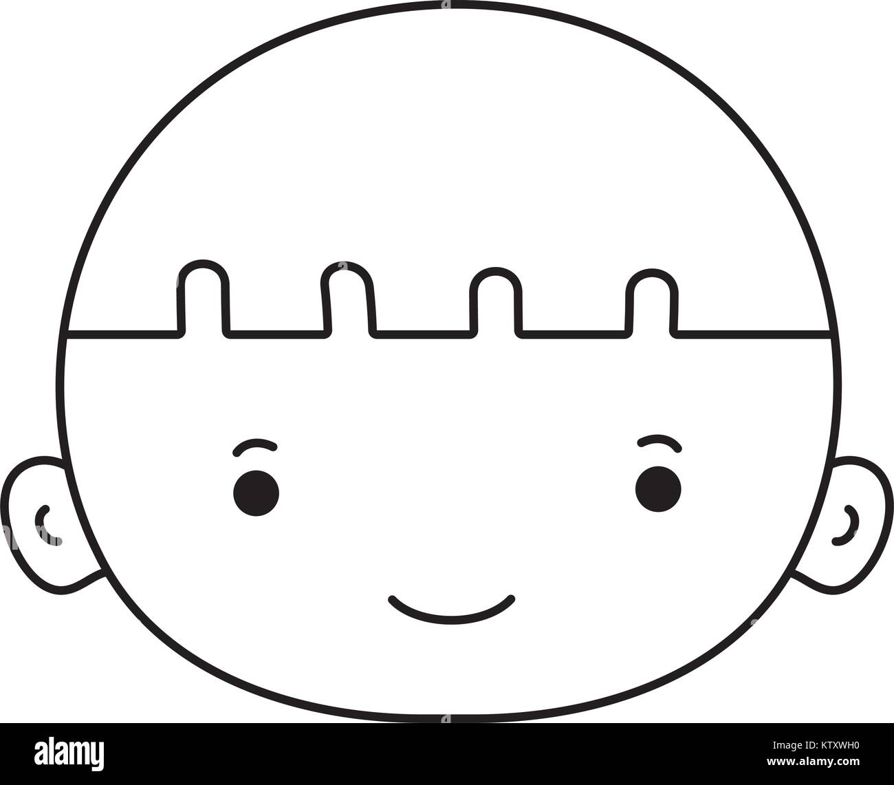 line avatar boy head with hair Stock Vector Image & Art - Alamy
