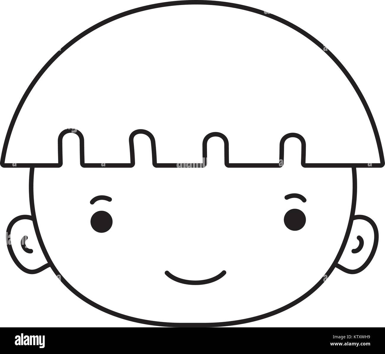 line avatar boy face with hairstyle Stock Vector Image & Art - Alamy
