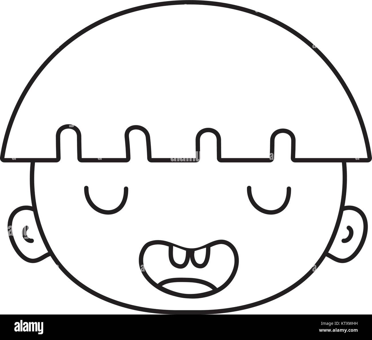 line funny avatar boy face with hairstyle Stock Vector Image & Art - Alamy