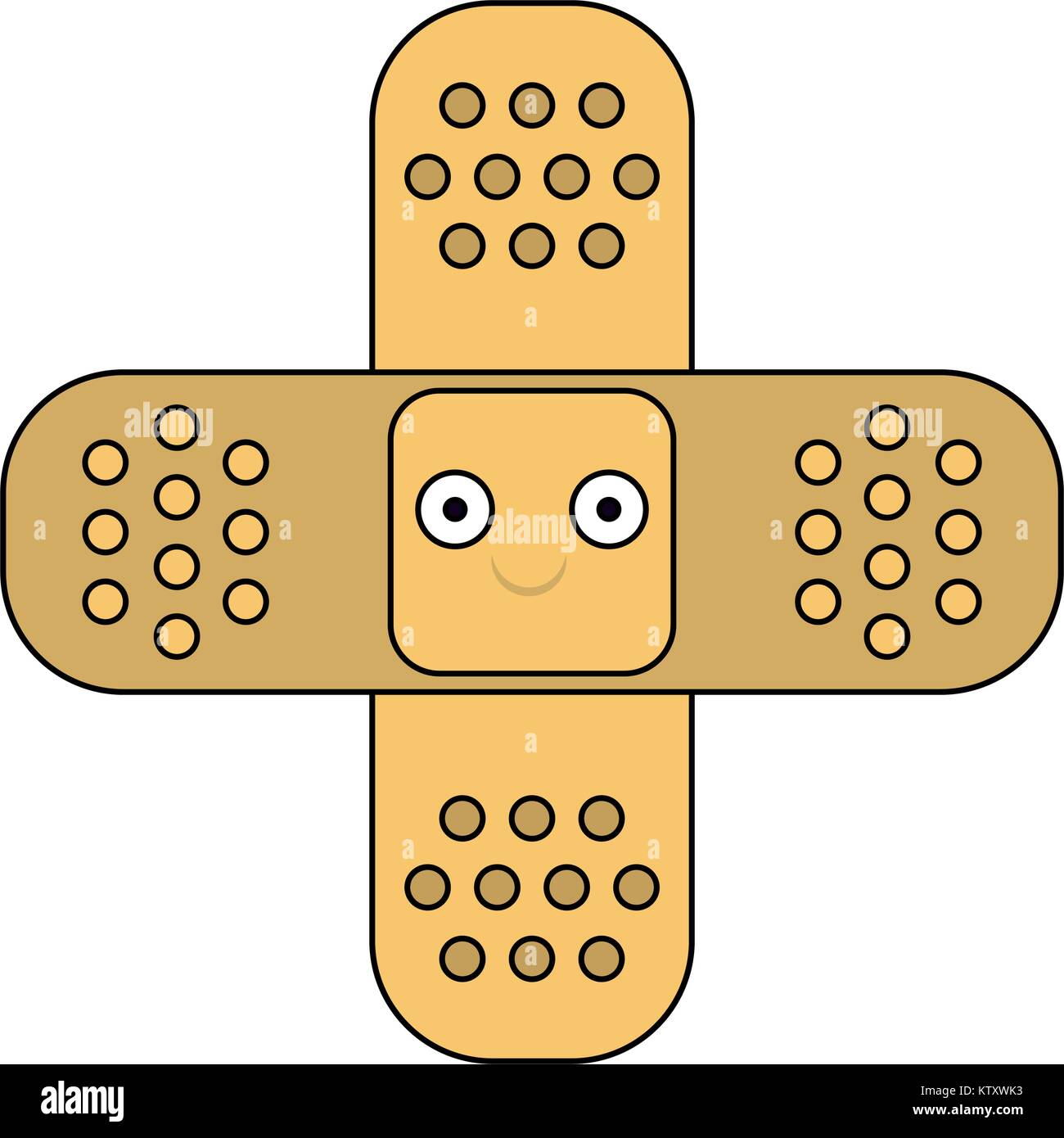 Bandage crossed symbol cartoon smiling cartoon smiling Stock Vector ...