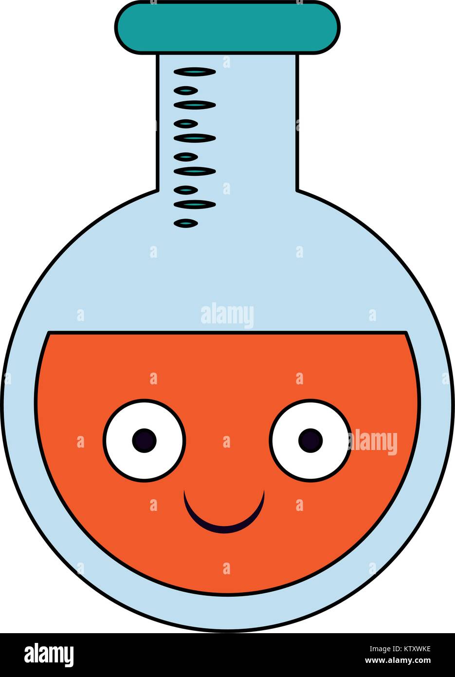 Laboratory flask isolated cartoon smiling cartoon smiling Stock Vector ...