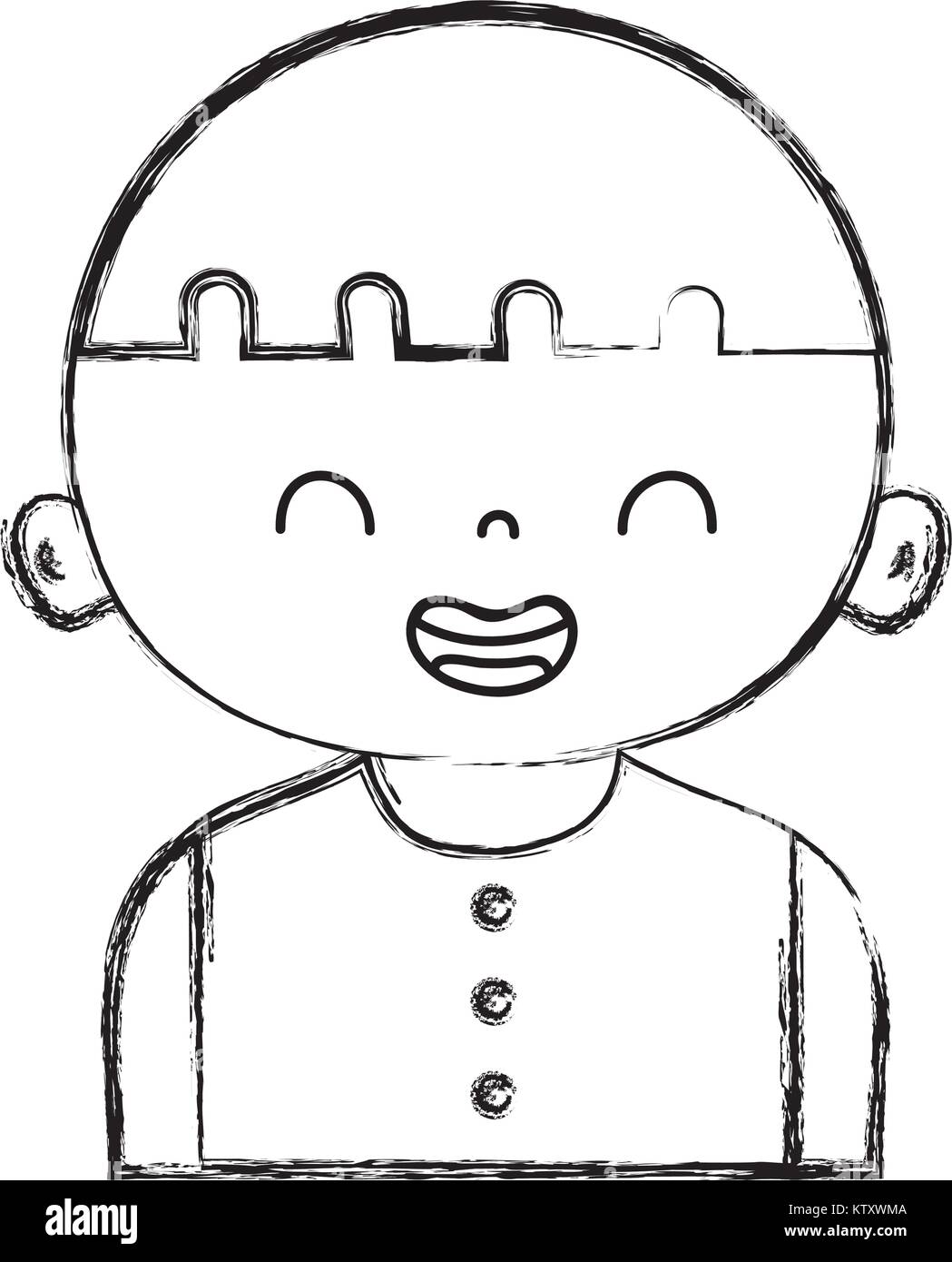 figure smile boy with hair and t-shirt design Stock Vector Image & Art ...