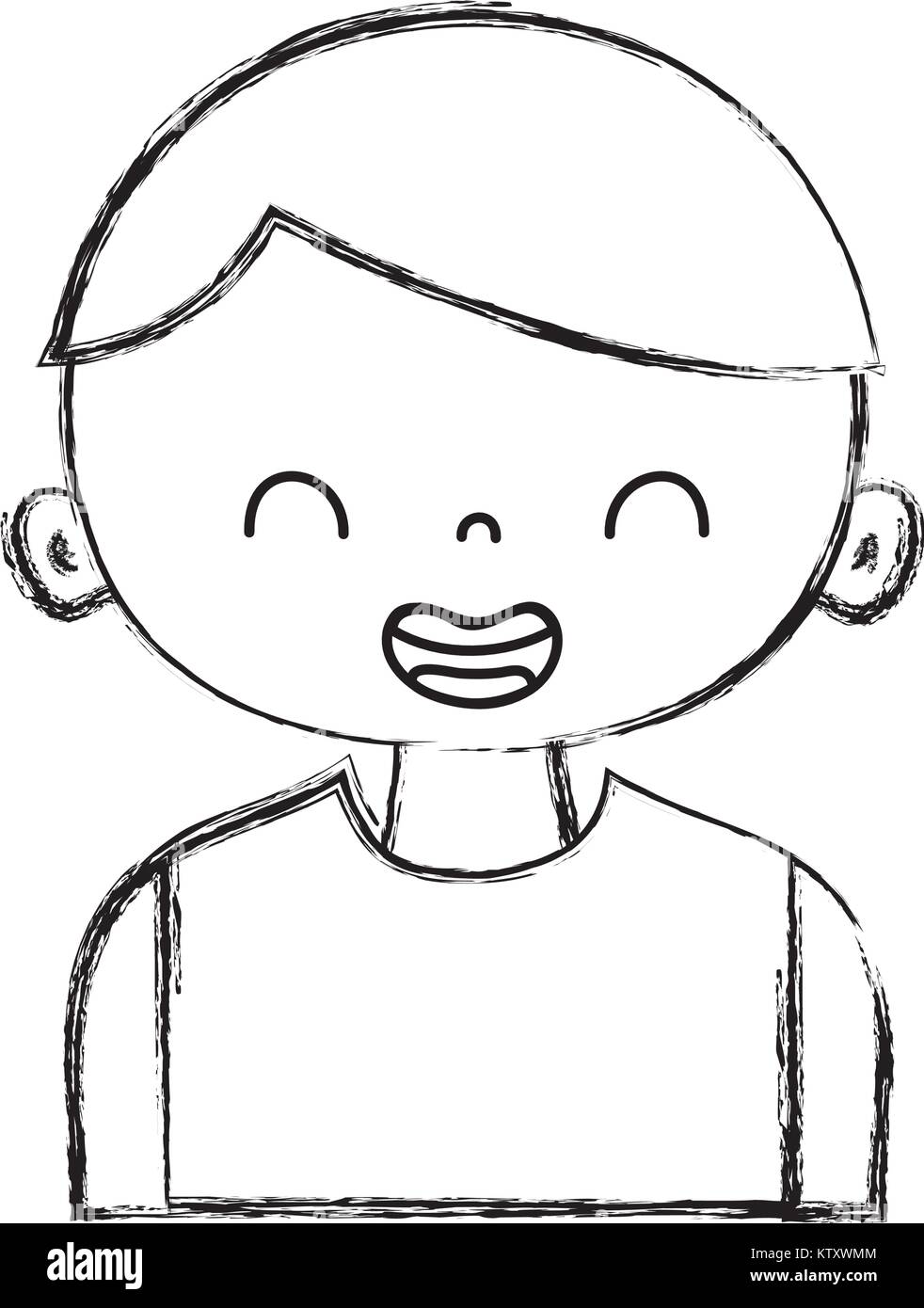 figure smile boy with t-shirt and hairstyle Stock Vector Image & Art ...