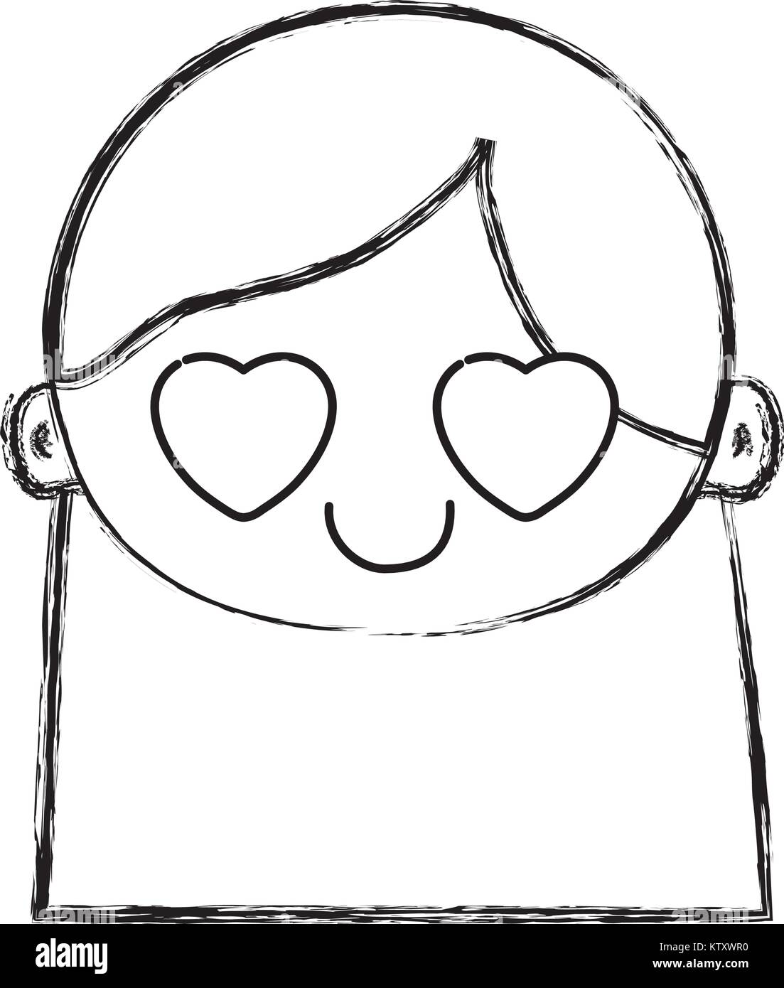 figure head girl in love with long hair Stock Vector Image & Art - Alamy