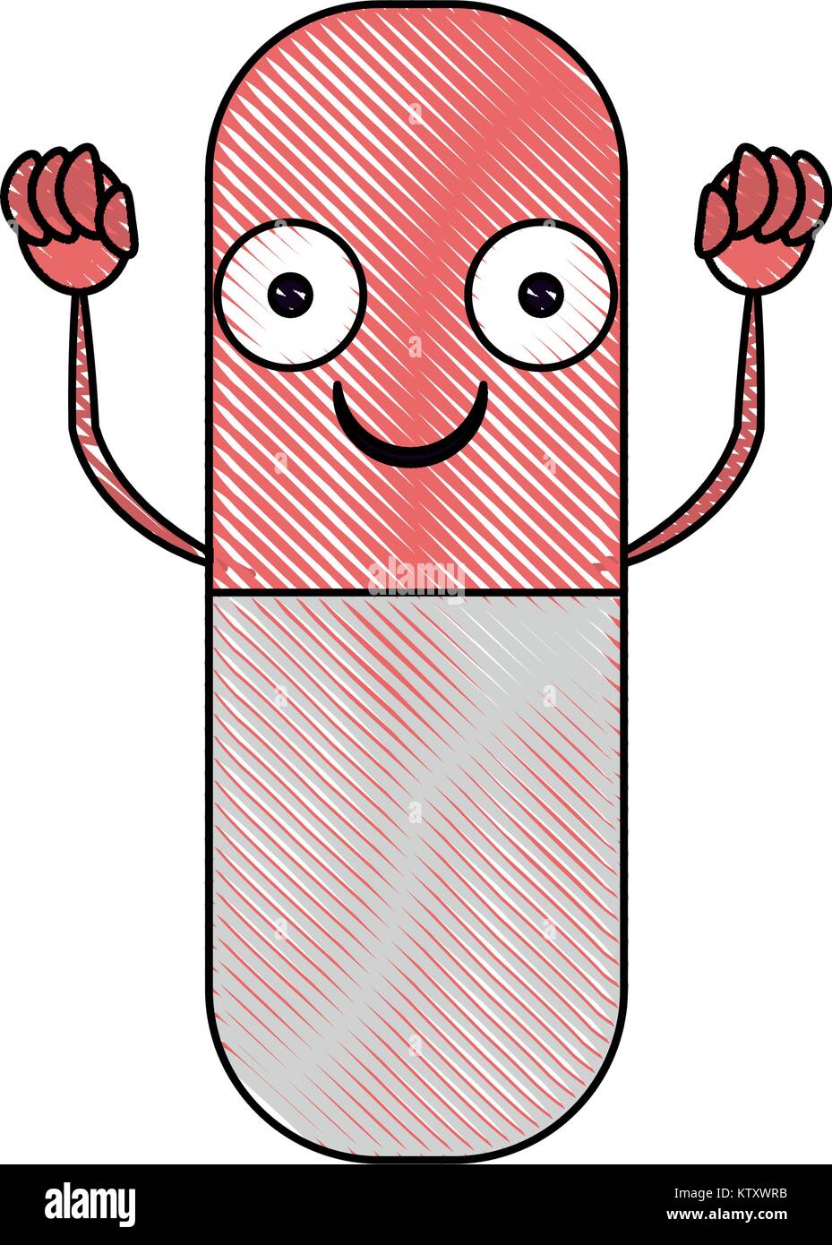 Pill medicine symbol cartoon smiling Stock Vector Image & Art - Alamy