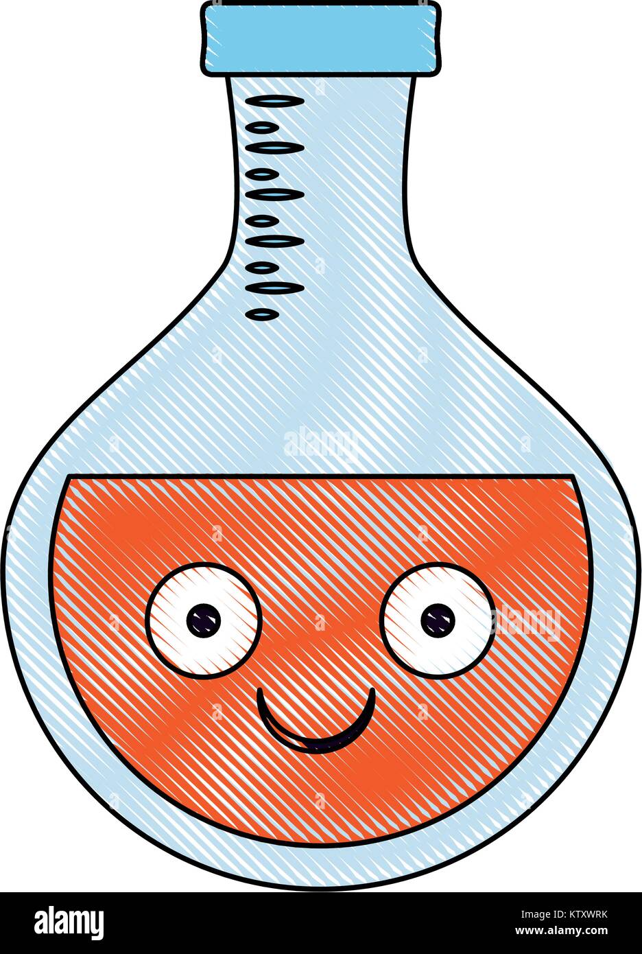 Laboratory flask isolated cartoon smiling Stock Vector Image & Art - Alamy