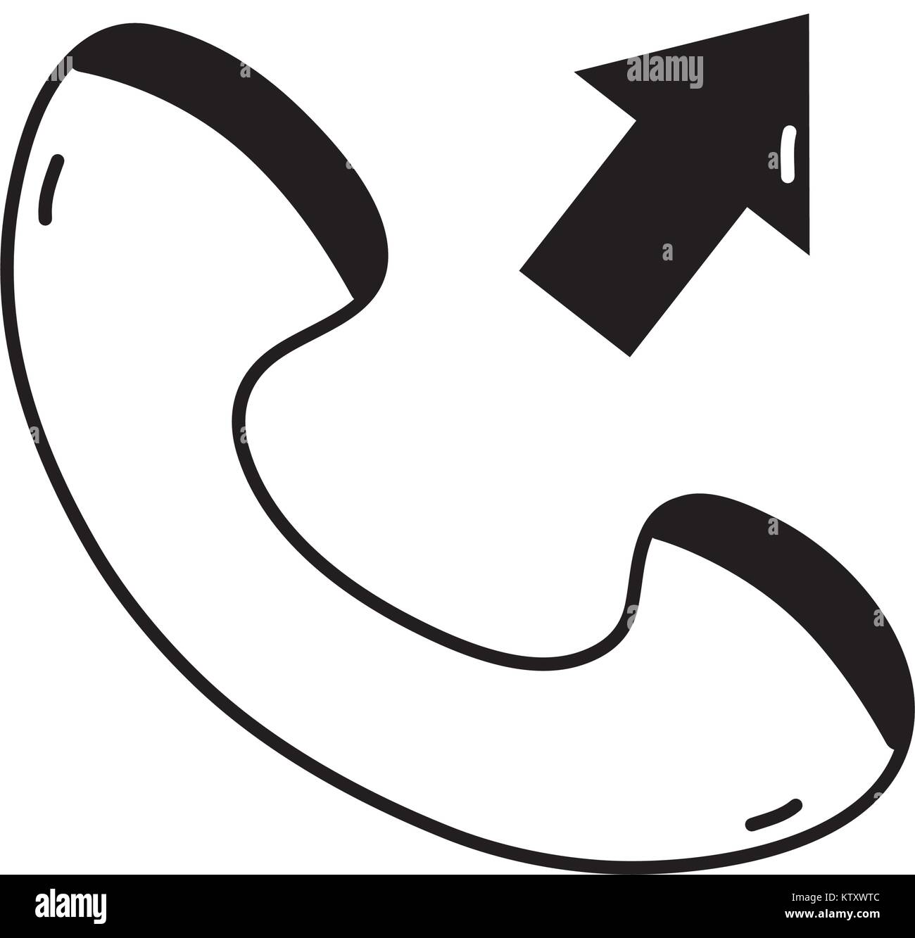 contour phone call received sign telephone icon Stock Vector Image ...