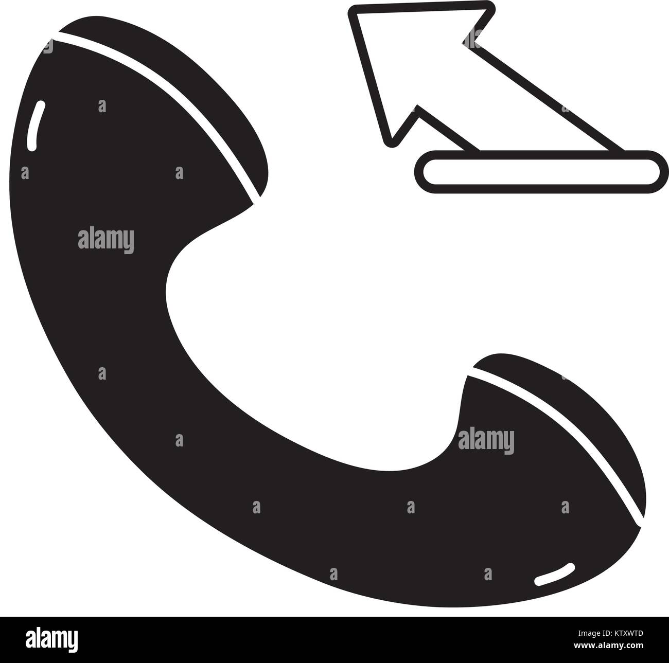 contour phone call submitted sign telephone icon Stock Vector Image ...