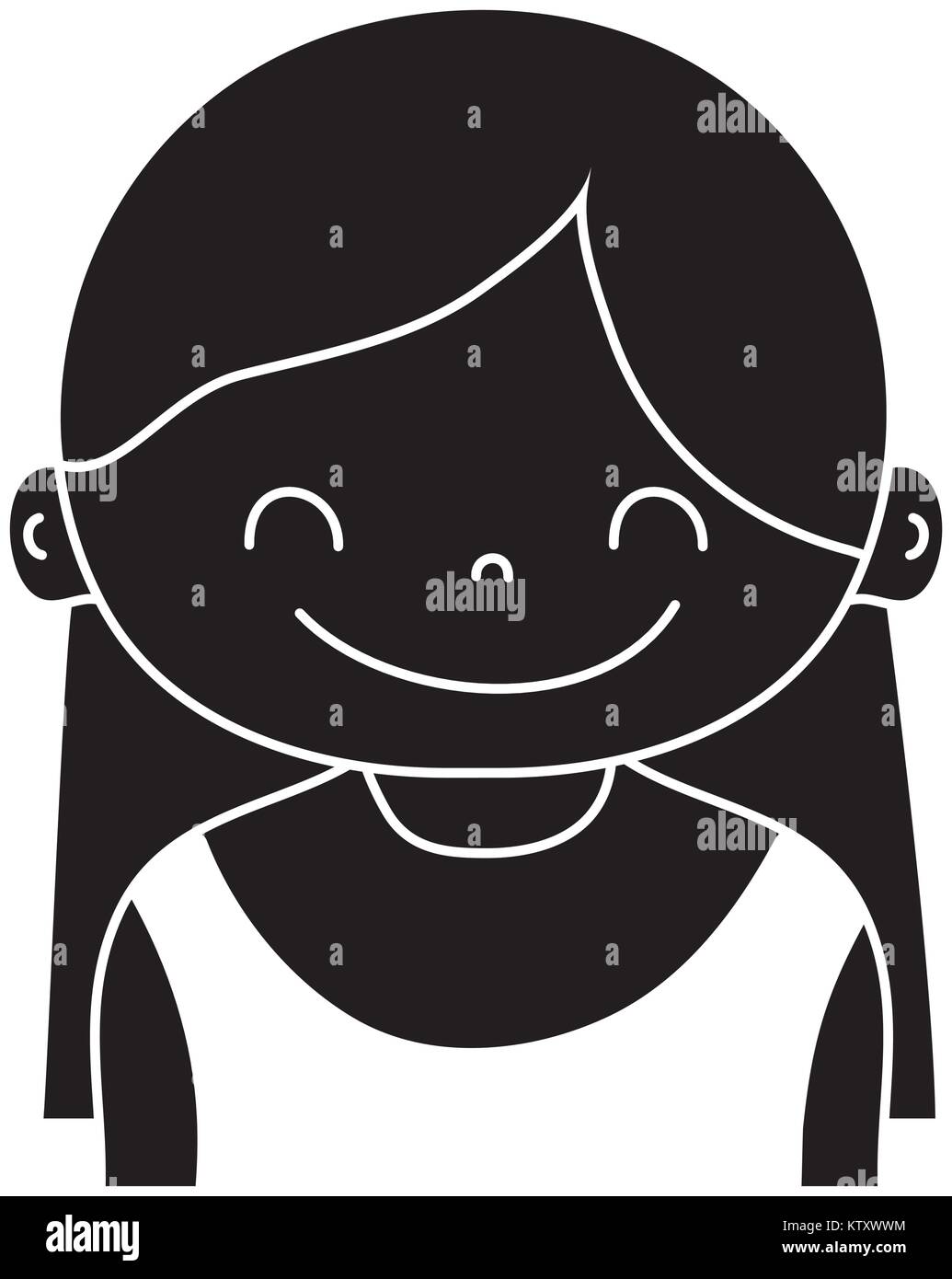 contour girl with long hair and blouse design Stock Vector Image & Art ...