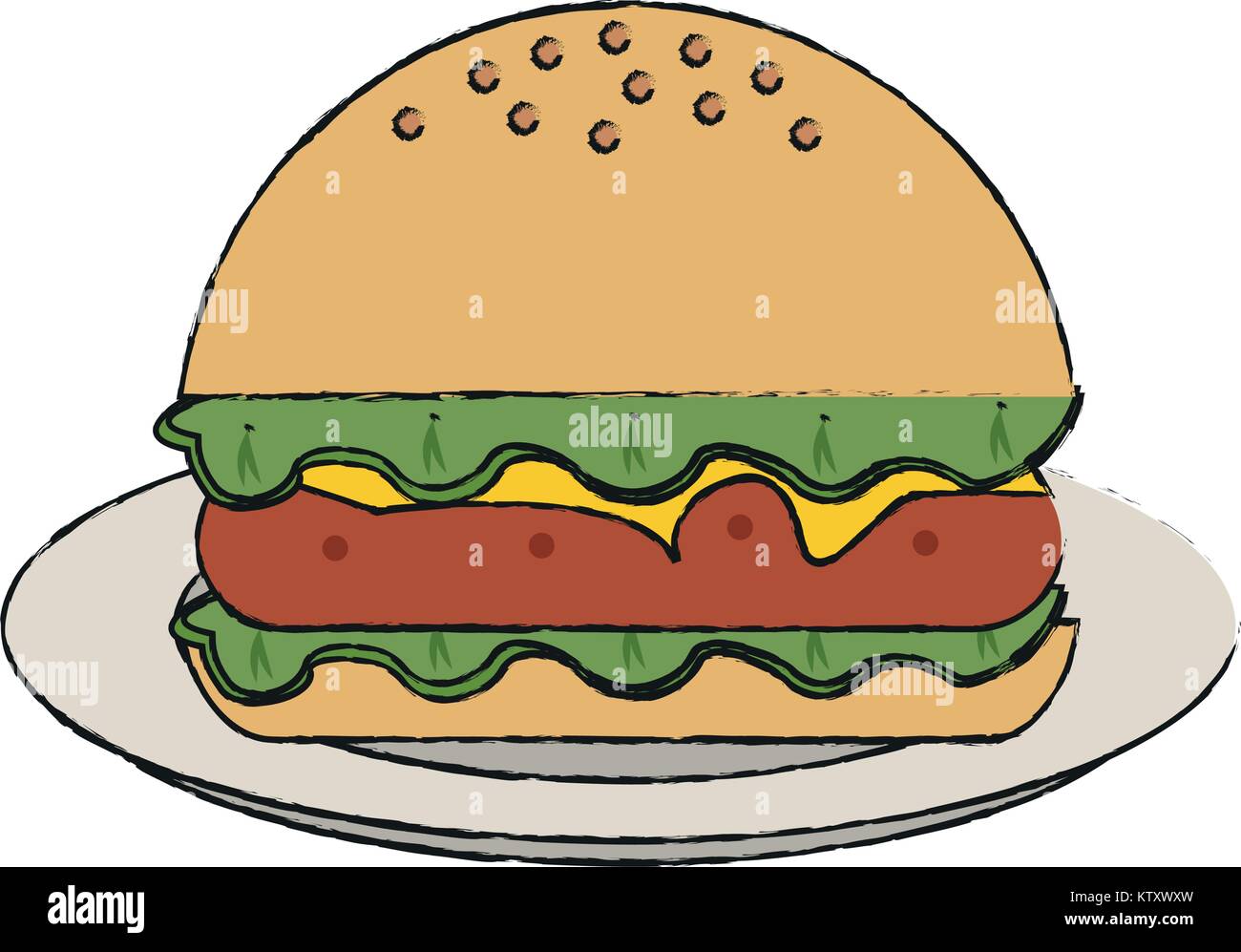 Draw hamburger Stock Vector Images - Alamy