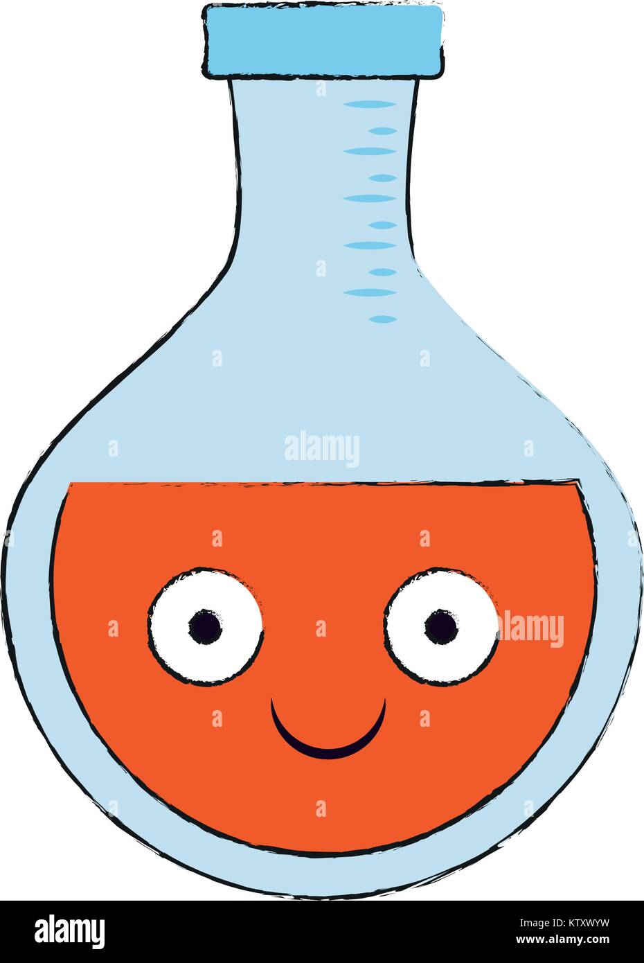 Laboratory flask isolated cartoon smiling Stock Vector Image & Art - Alamy
