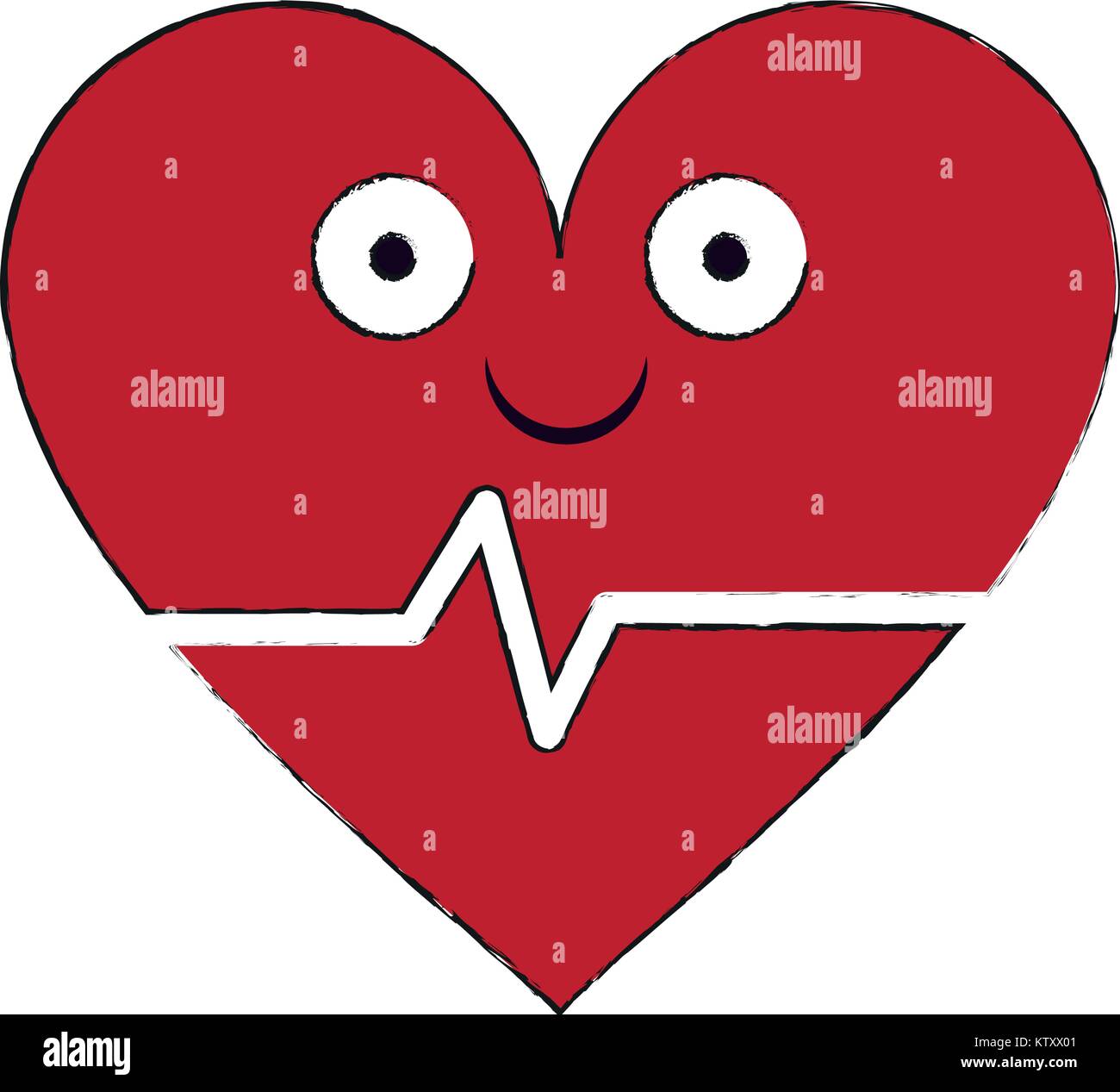 Heartbeat medical symbol cartoon smiling Stock Vector Image & Art - Alamy