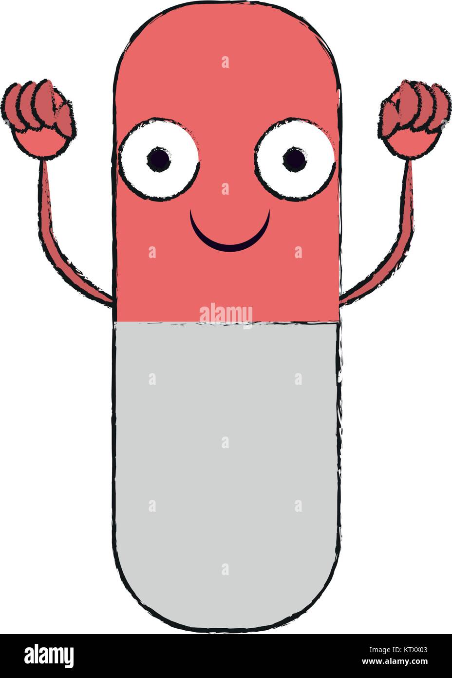 Pill medicine symbol cartoon smiling Stock Vector Image & Art - Alamy