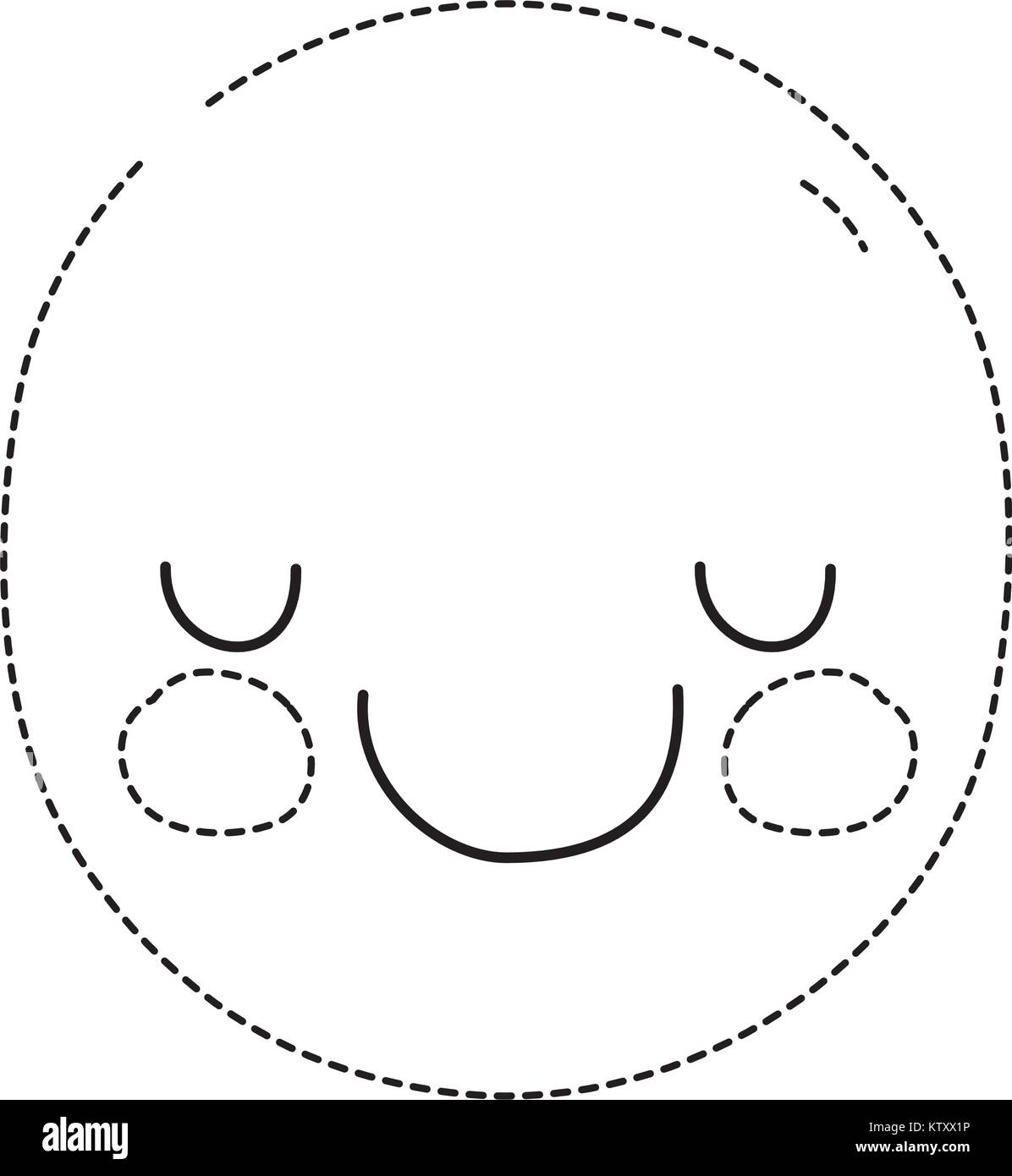 dotted shape kawaii cute happy face expression Stock Vector Image & Art ...