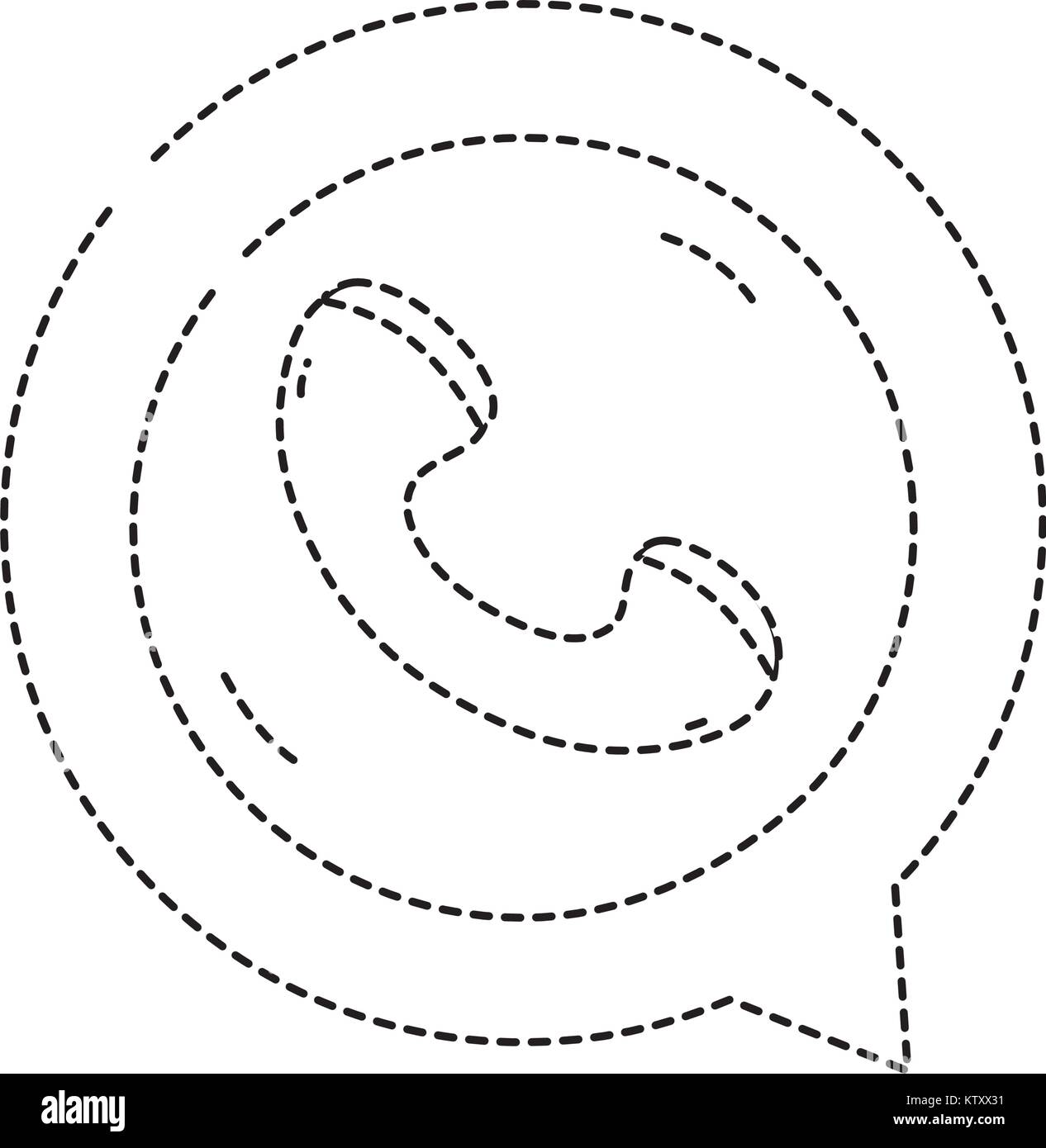 dotted shape phone call sign inside chat bubble Stock Vector Image ...